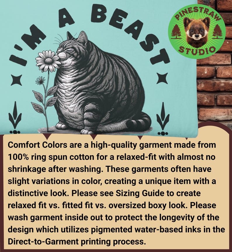 Obese Beast Cat T-shirt, Funny Mischievous Fat Cat Humor Shirt, Cat ...