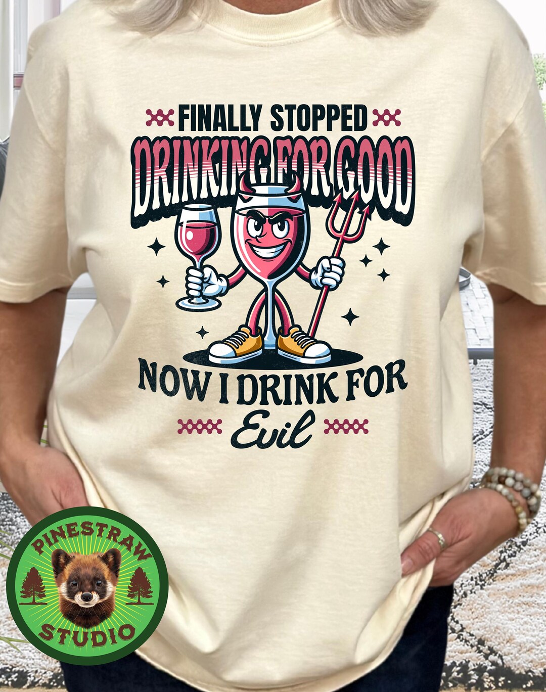 Funny Mascot Wine T-shirt, Finally Stopped Drinking for Good; Now Drink ...
