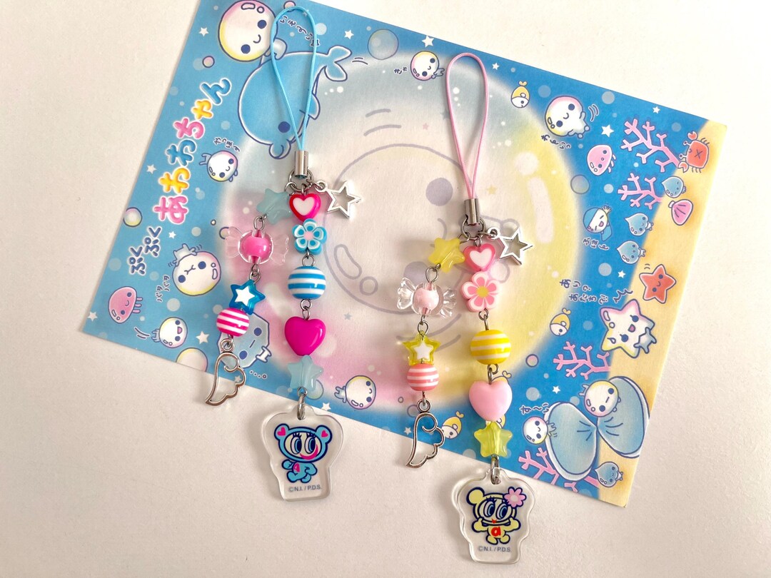 Angel Blue Phone Charm, Nostalgic Character Keychain, Cute Gift Idea ...