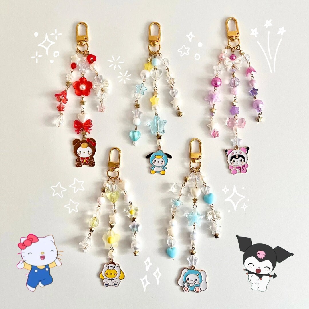 Sanrio Keychain Hello Kitty Pompompurin Pochacco Kuromi Cute Aesthetic ...