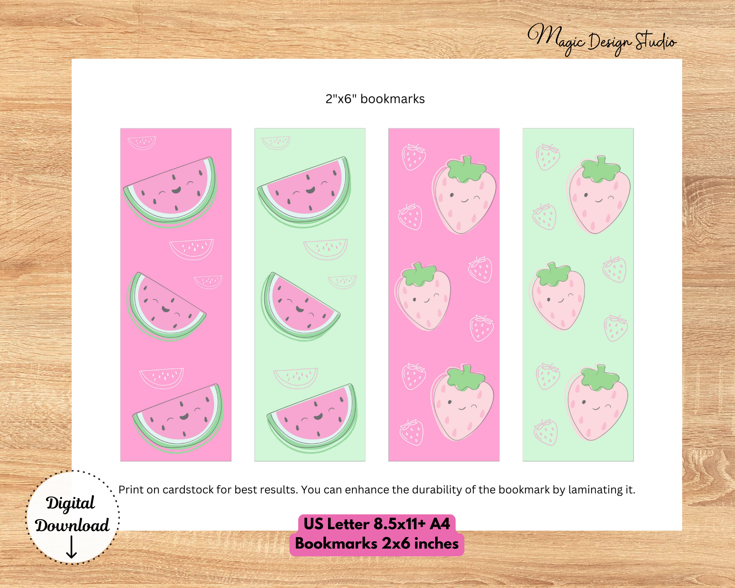 Printable Bookmarks Summer Delights: 12 Themed Bookmarks With Ice Cream ...