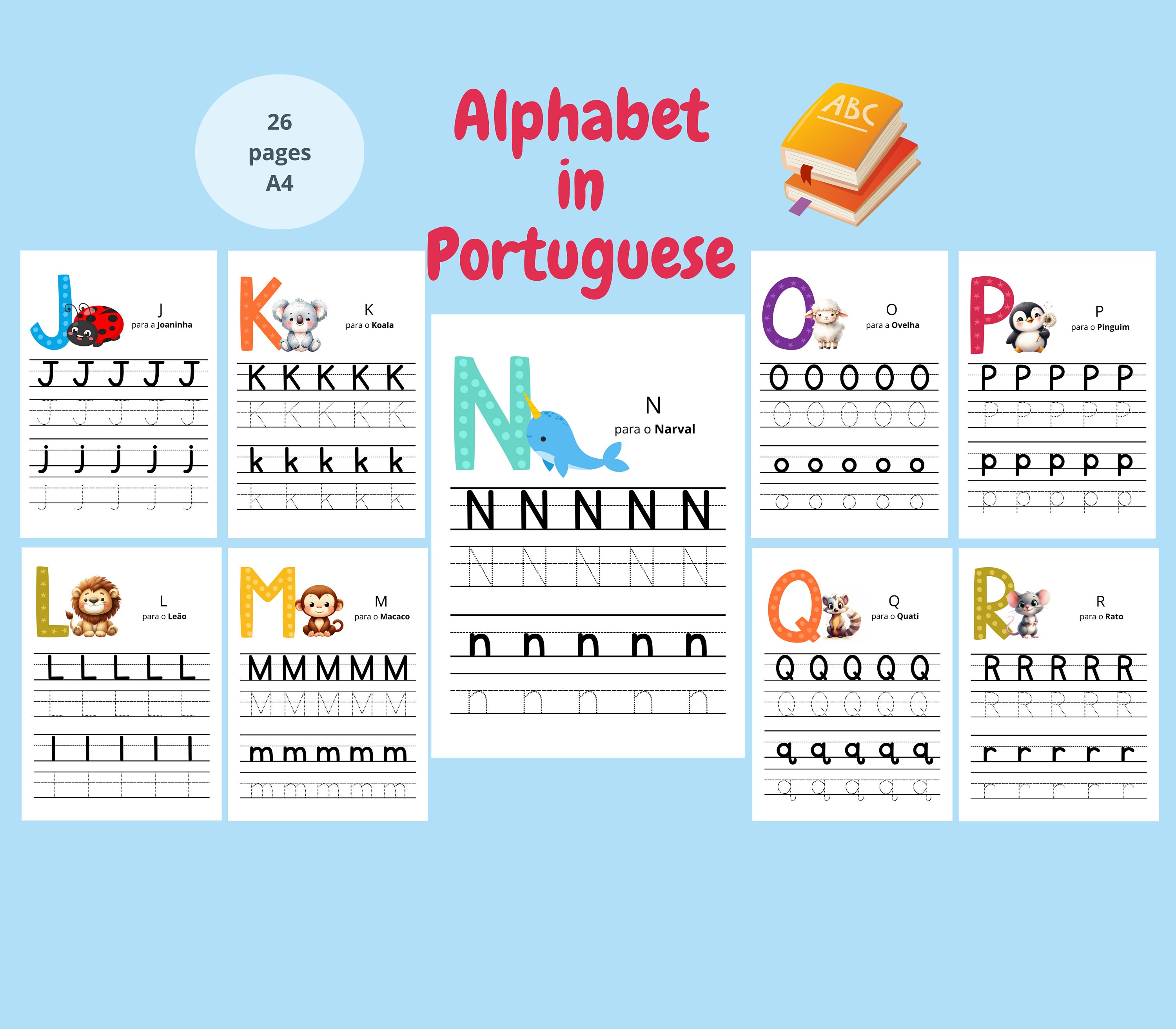 Portuguese Alphabet Tracing Worksheets Tracing Letters Kids Worksheets ...