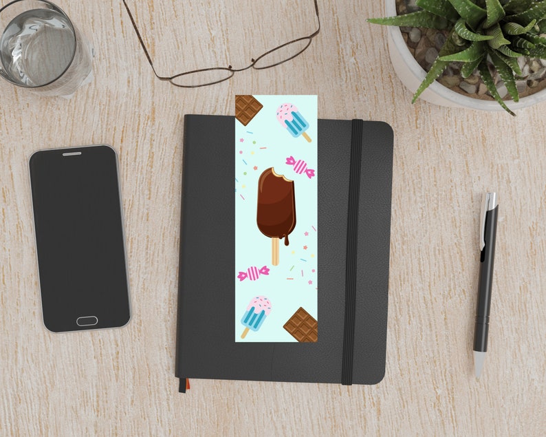 Printable Bookmarks Summer Delights: 12 Themed Bookmarks With Ice Cream ...