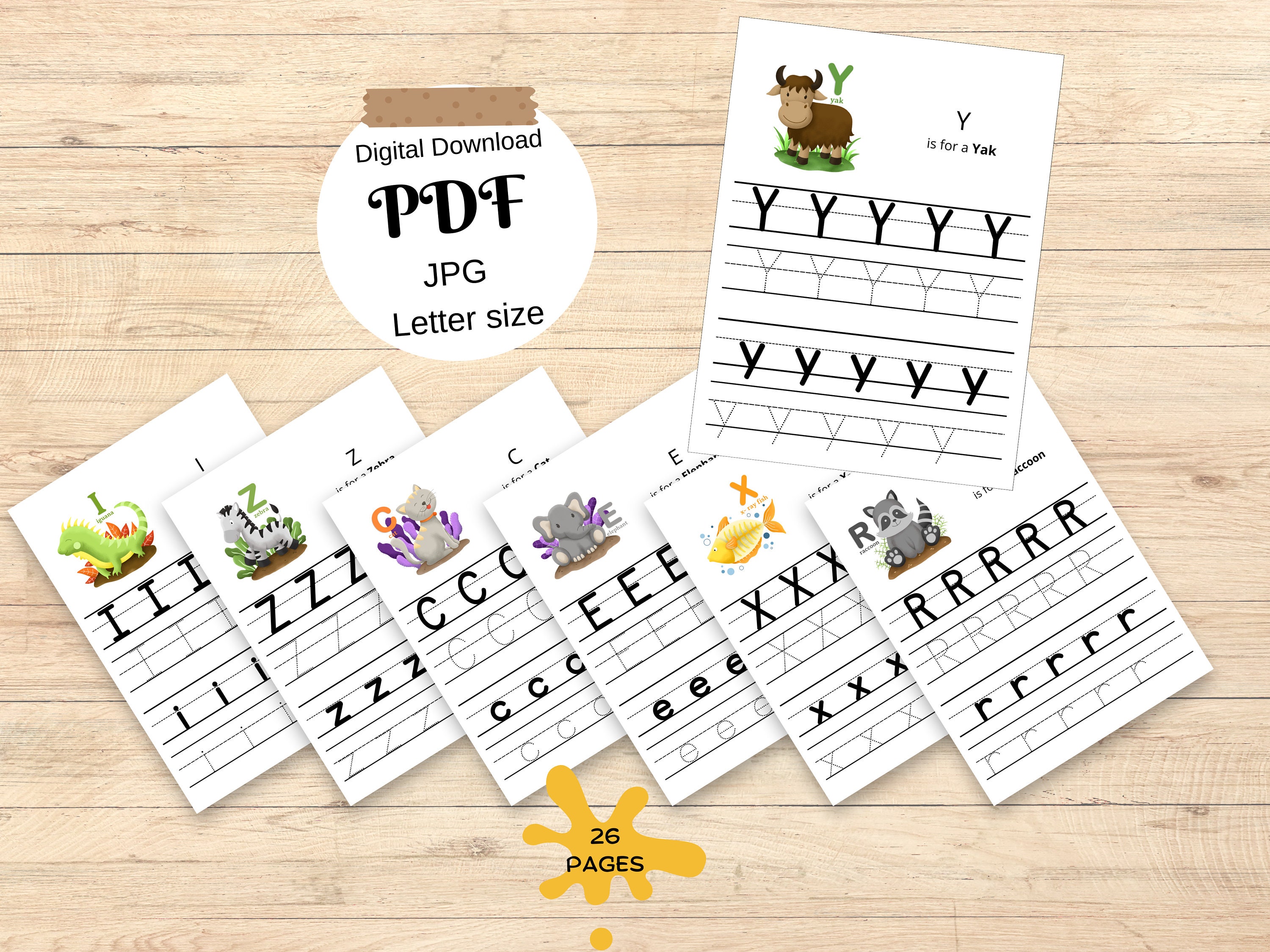 26 Printable Lowercase Alphabet Tracing Worksheets: Preschool ...