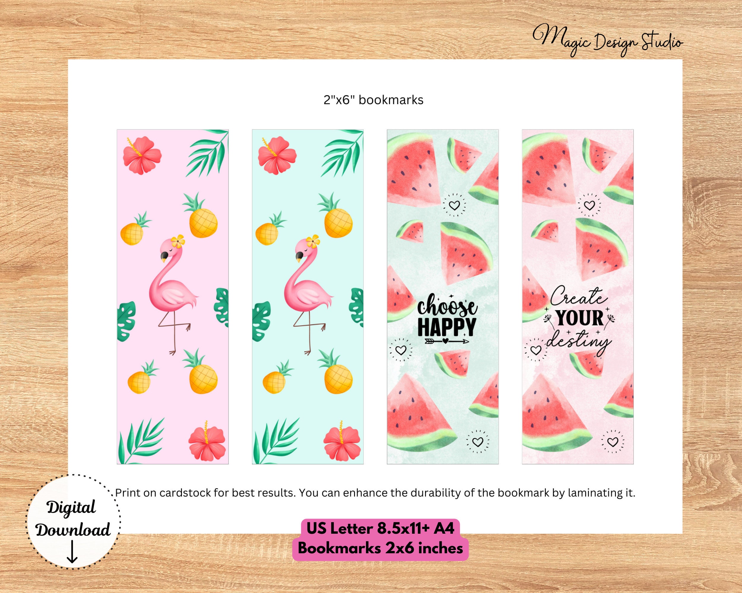 Printable Bookmarks Summer Delights: 12 Themed Bookmarks With Ice Cream ...