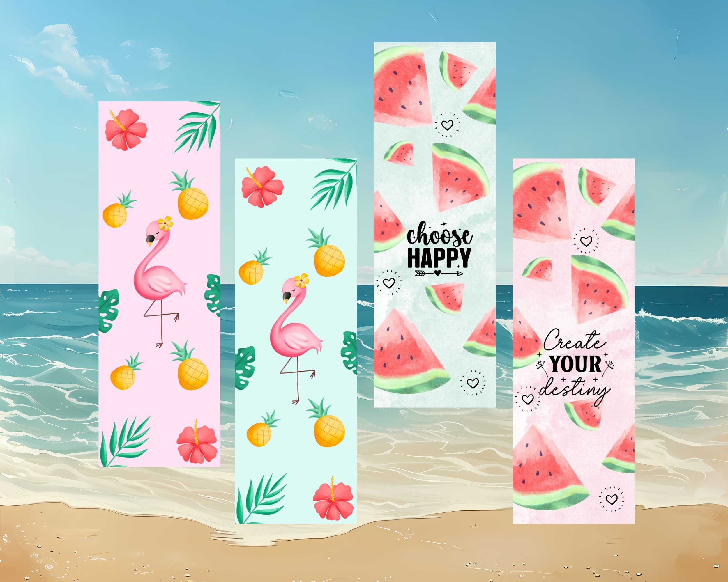 Printable Bookmarks Summer Delights: 12 Themed Bookmarks With Ice Cream ...