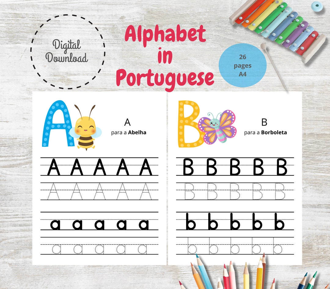 Portuguese Alphabet Tracing Worksheets Tracing Letters Kids Worksheets ...