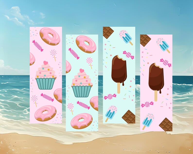 Printable Bookmarks Summer Delights: 12 Themed Bookmarks With Ice Cream ...