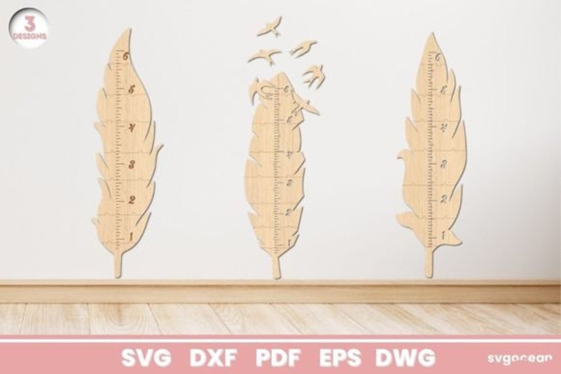 Feather Growth Charts Bundle, Animals Height Charts Bundle, SVG Bundle ...