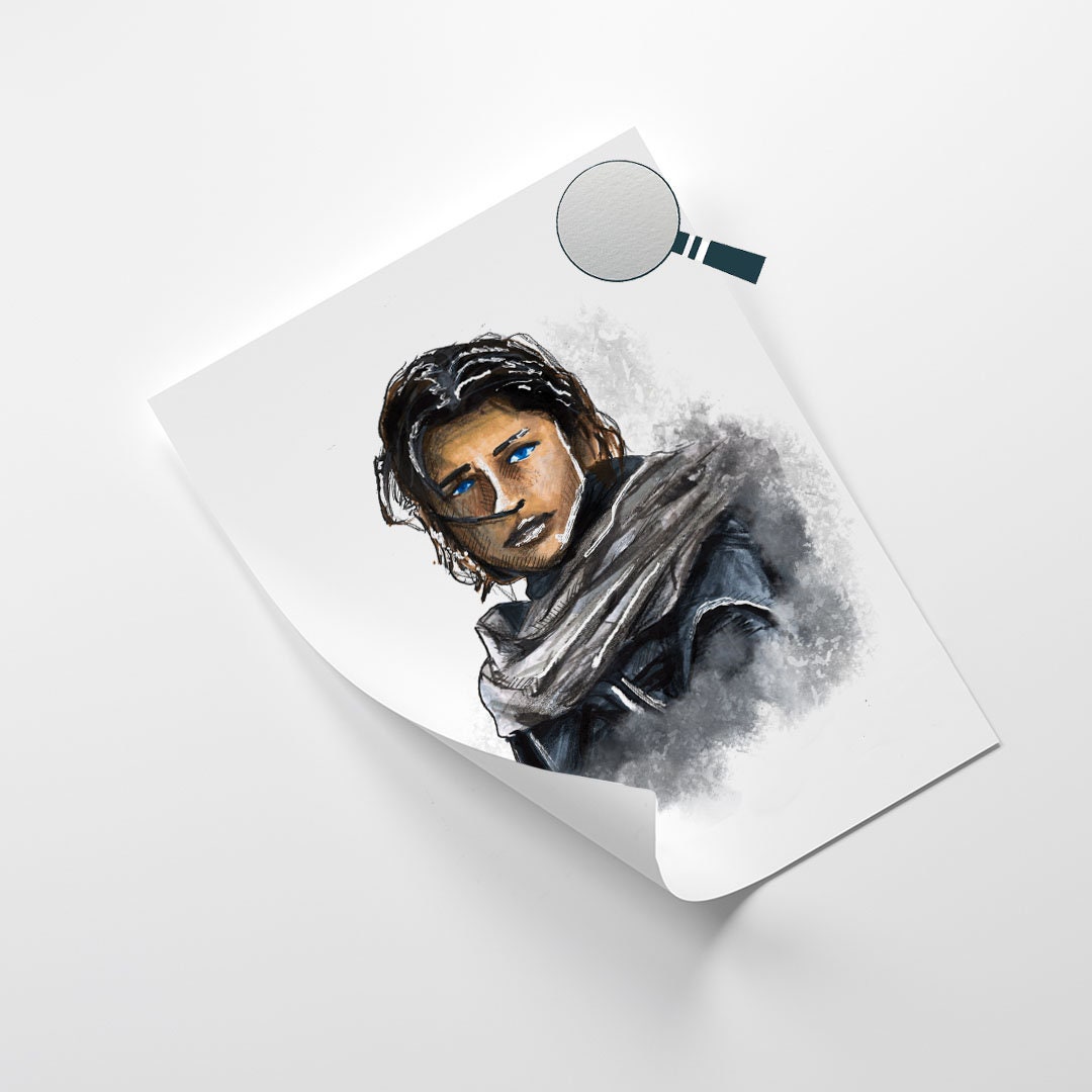 Zendaya, Chani Portrait Traditional Art Print A4 High Quality Textured ...