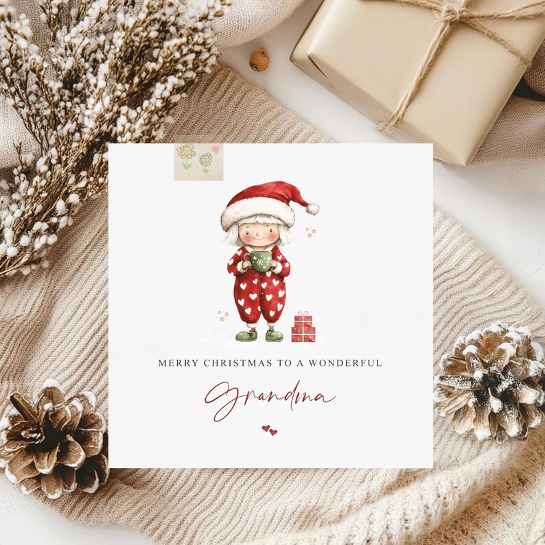 Personalised Grandma Christmas Card: Mrs. Claus Design for Granny, Mum ...