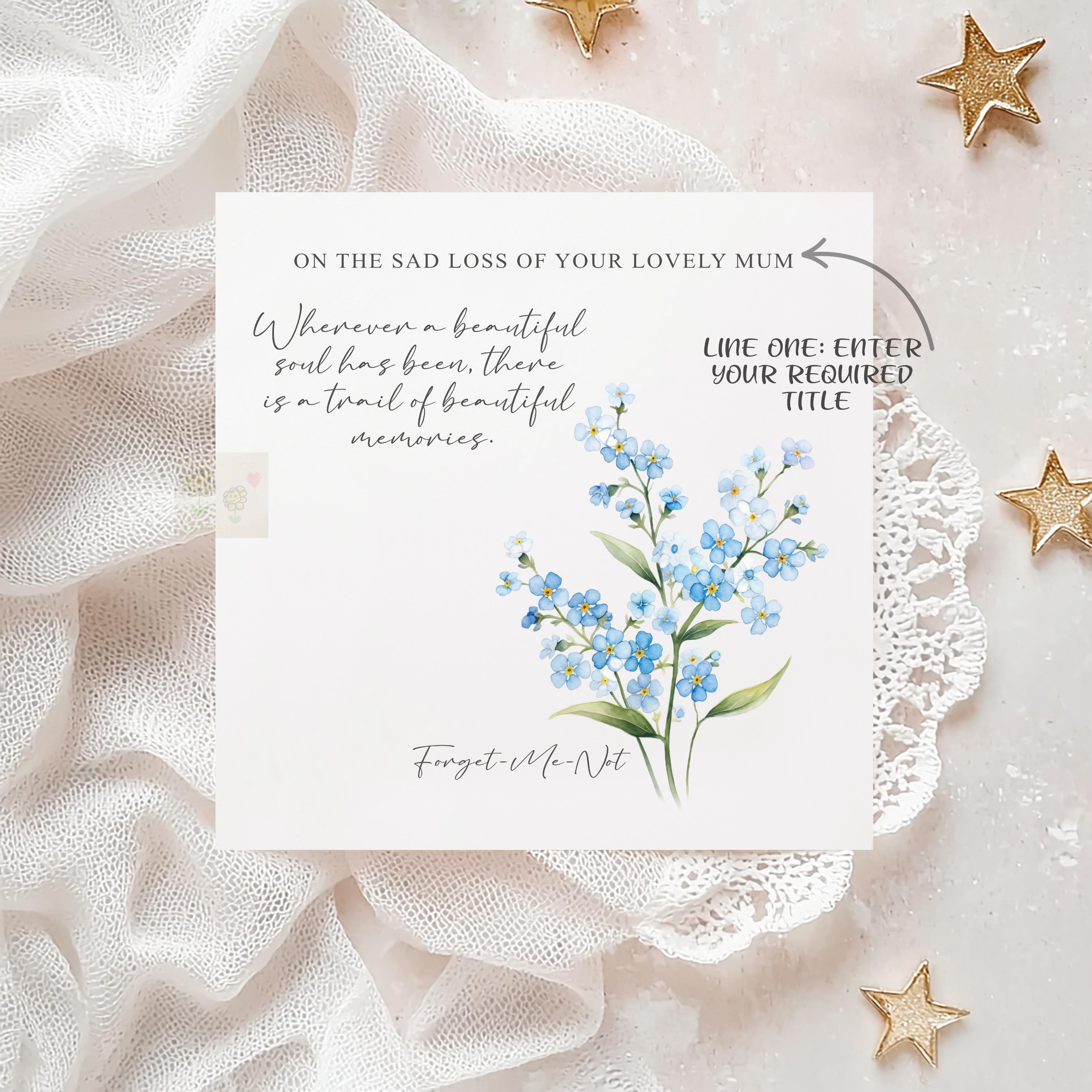 Personalised Forget-me-not Sympathy Card: Loss of Loved One - Etsy UK