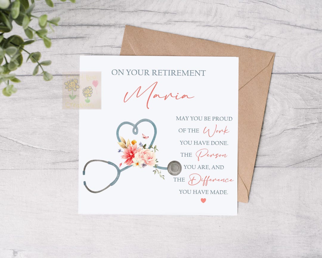 Retirement Card, Personalised Retirement Card for Female, on Your ...