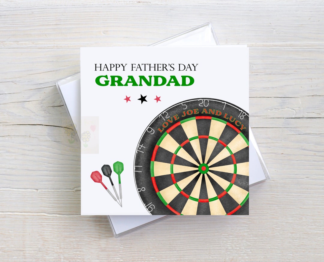 Darts Design Father's Day Card, Personalised Father's Day Card for Dad ...