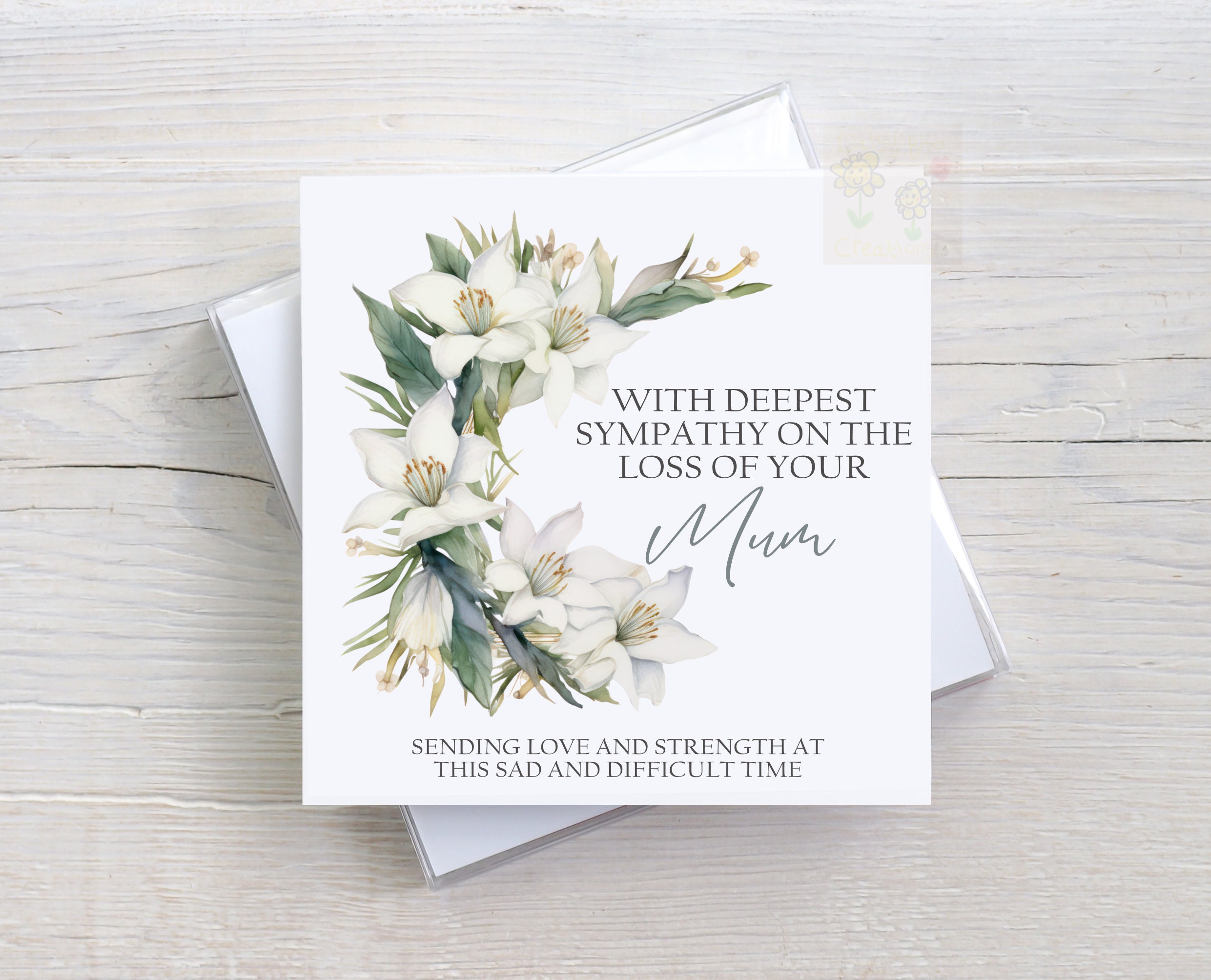 Personalised Sympathy Card, Beautiful Lily Design Card, Thinking of You ...
