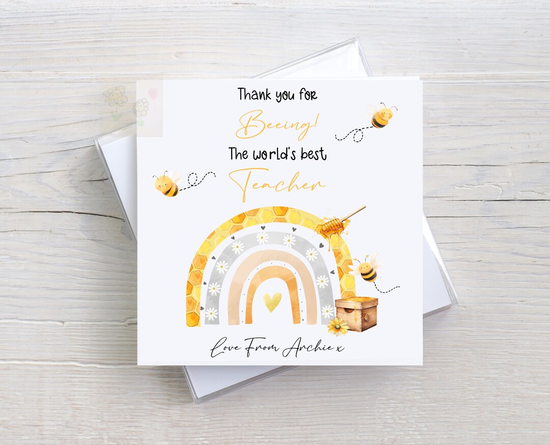 Teacher Card, End of Term Card for Teacher, Personalised Teacher Thank ...