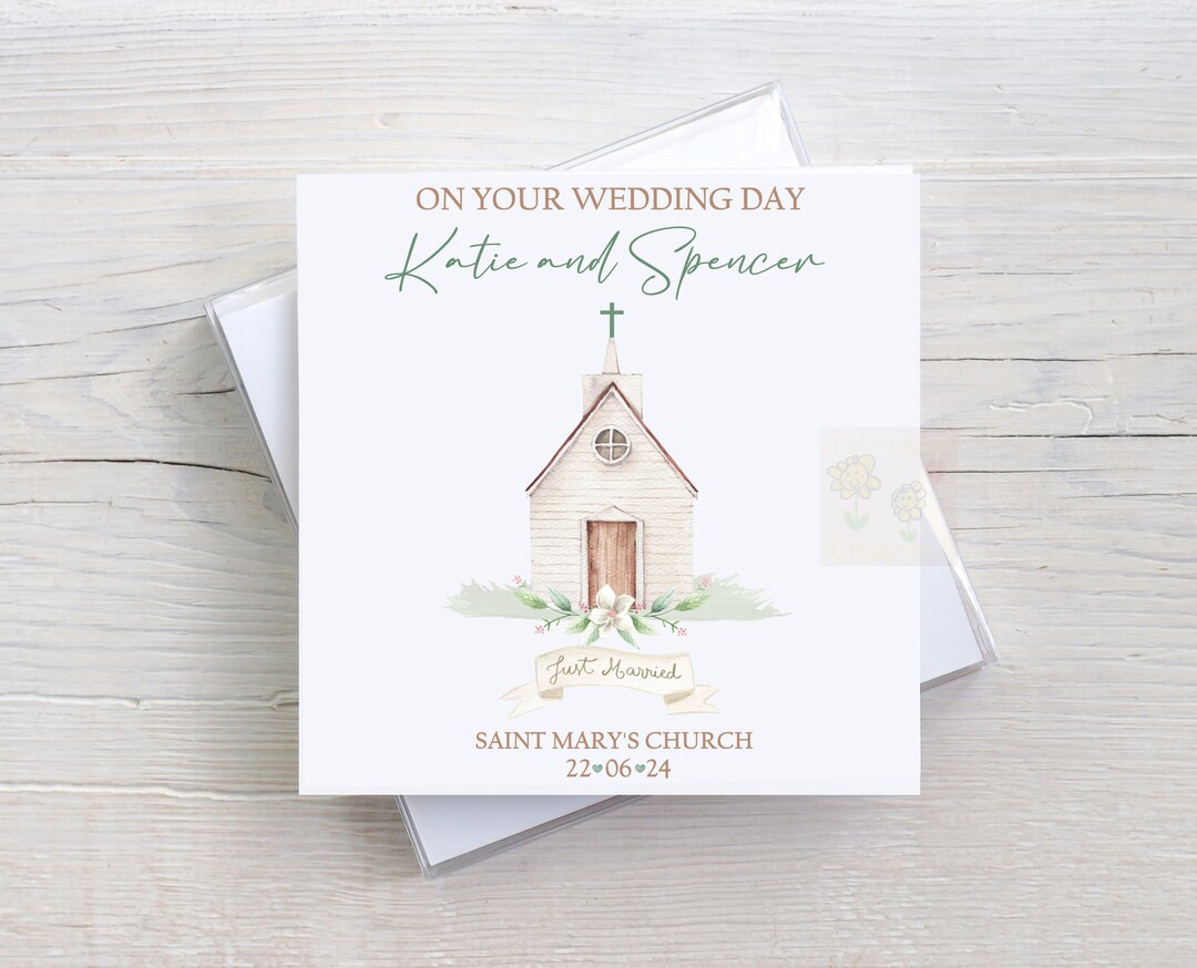 Personalised Church Design Wedding Card, Card for Wedding Day ...