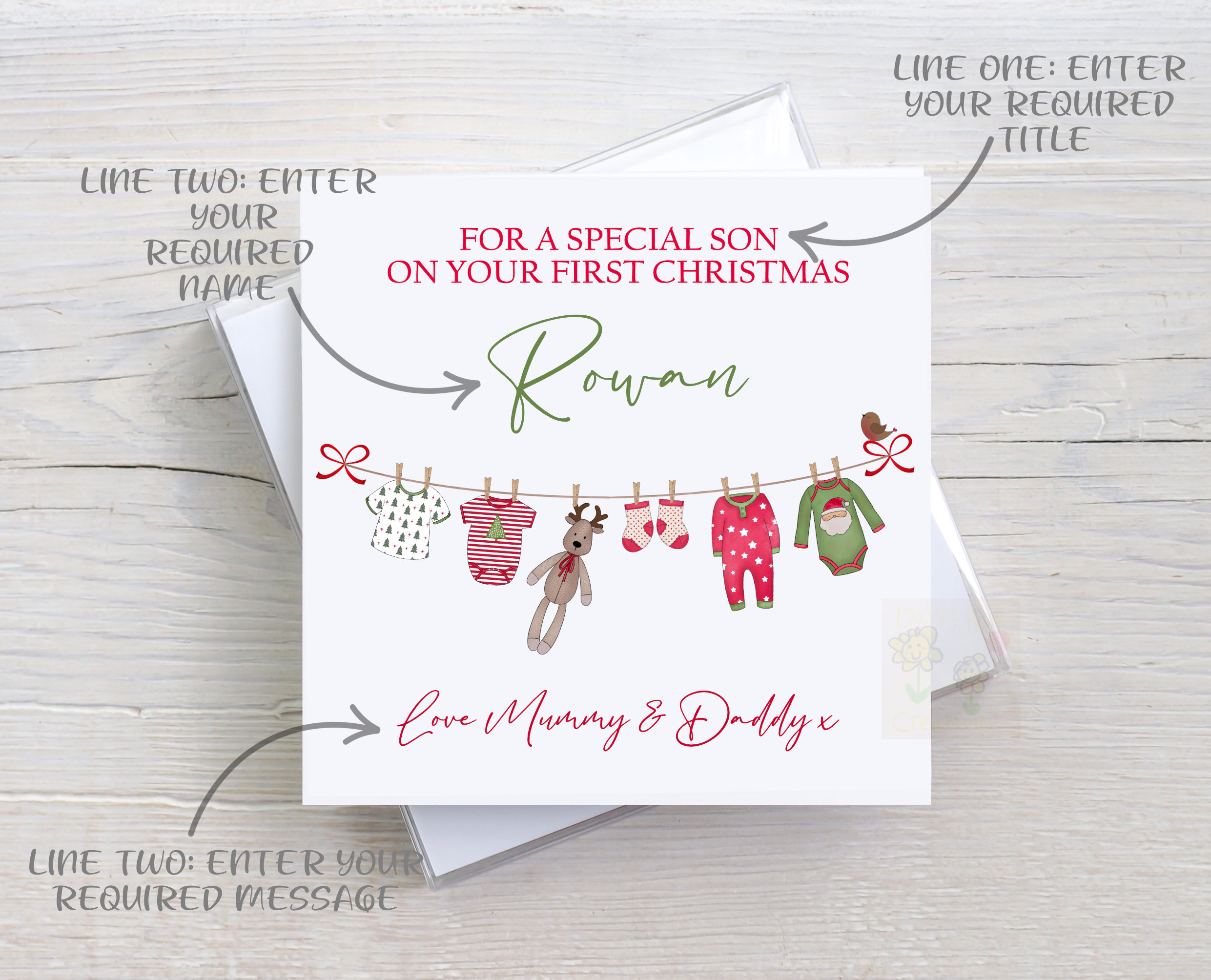 Baby's First Christmas Card, First Christmas Card for Son, Grandson ...