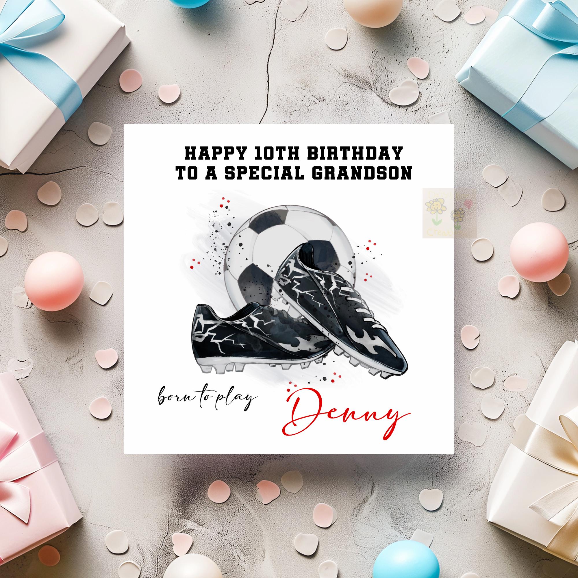 Children's Football Birthday Card, Personalised Football Birthday Card ...