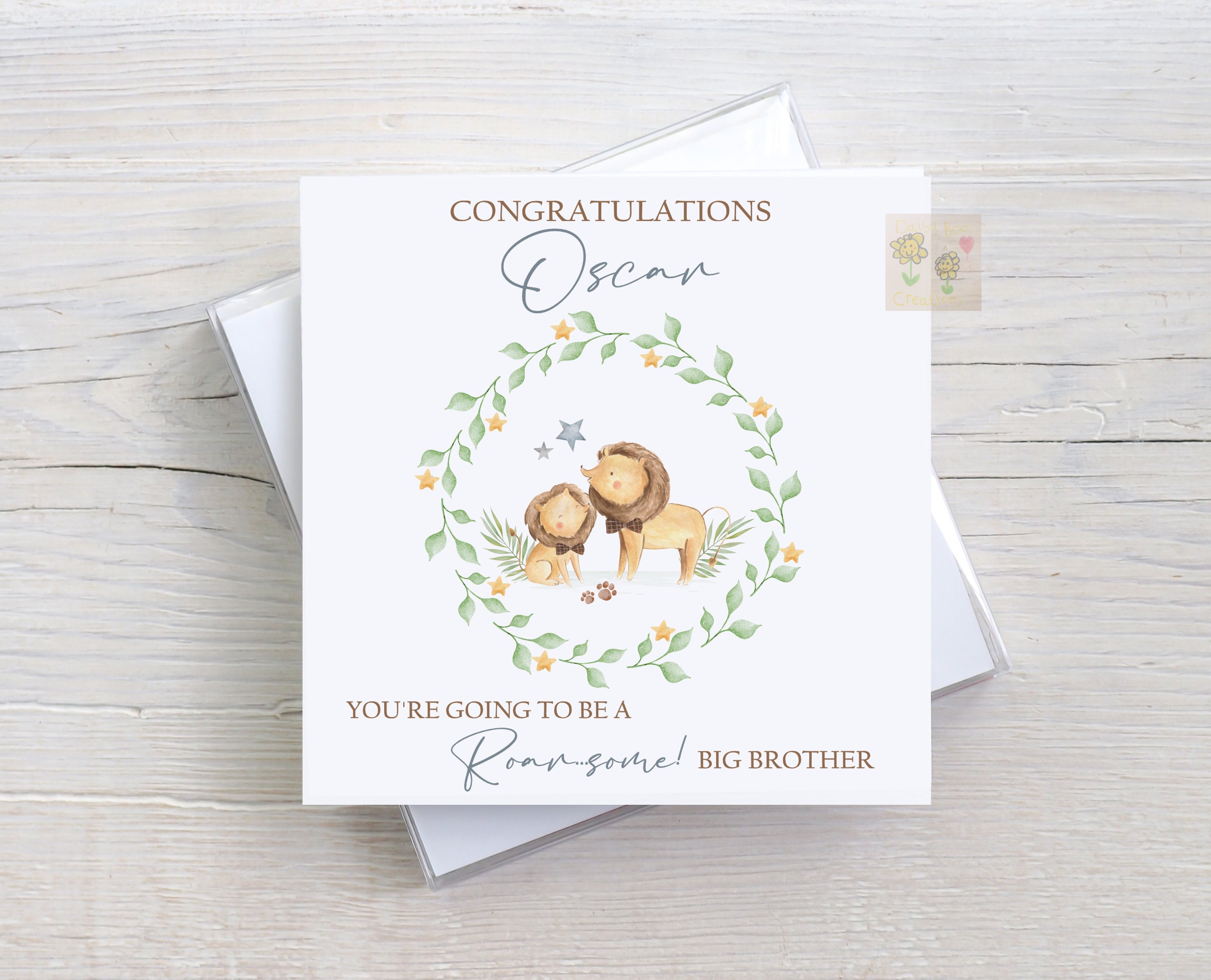 New Big Brother Card, Personalised Lion Design New Big Brother Card ...