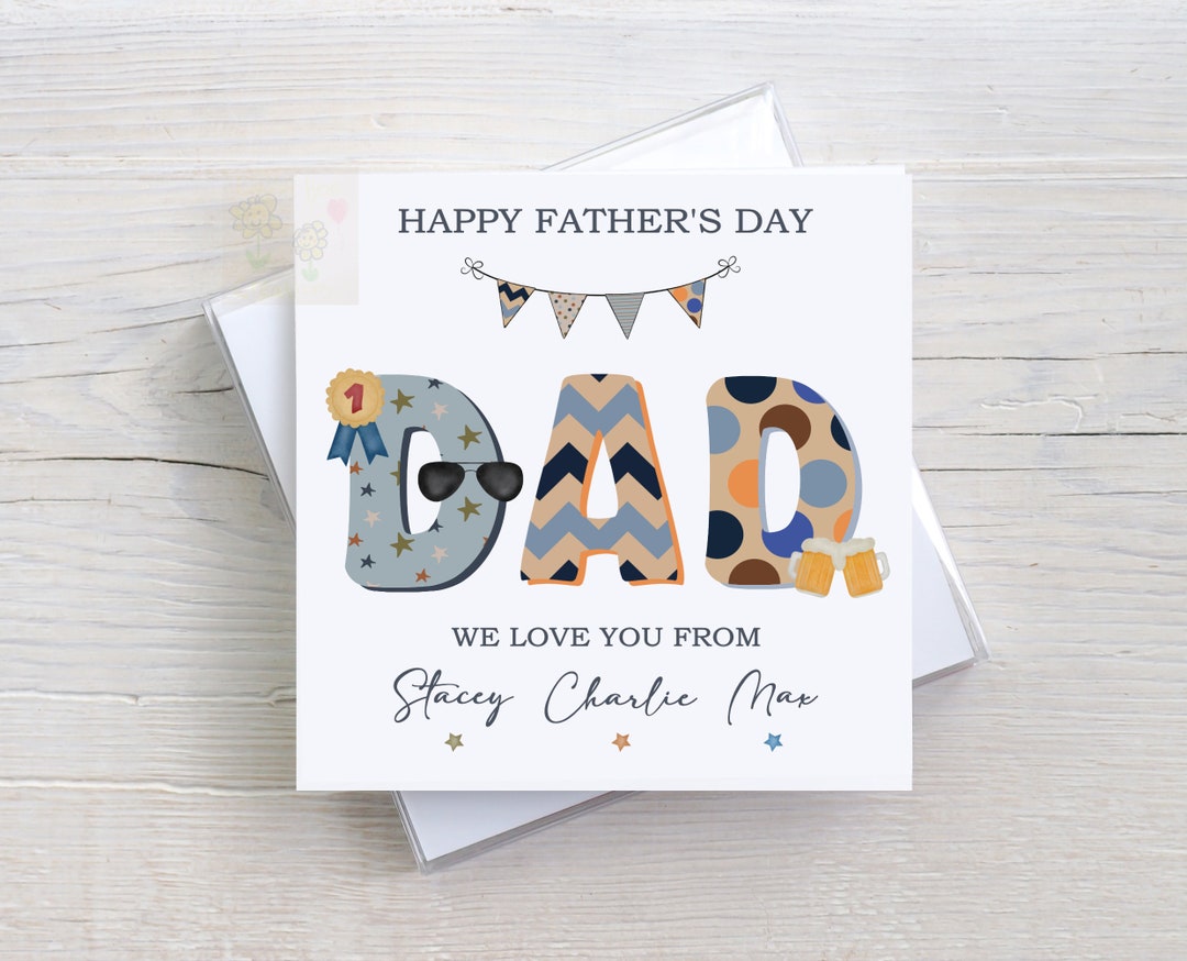 Personalised Dad Father's Day Card, Card for Dad, Father's Day, Happy ...