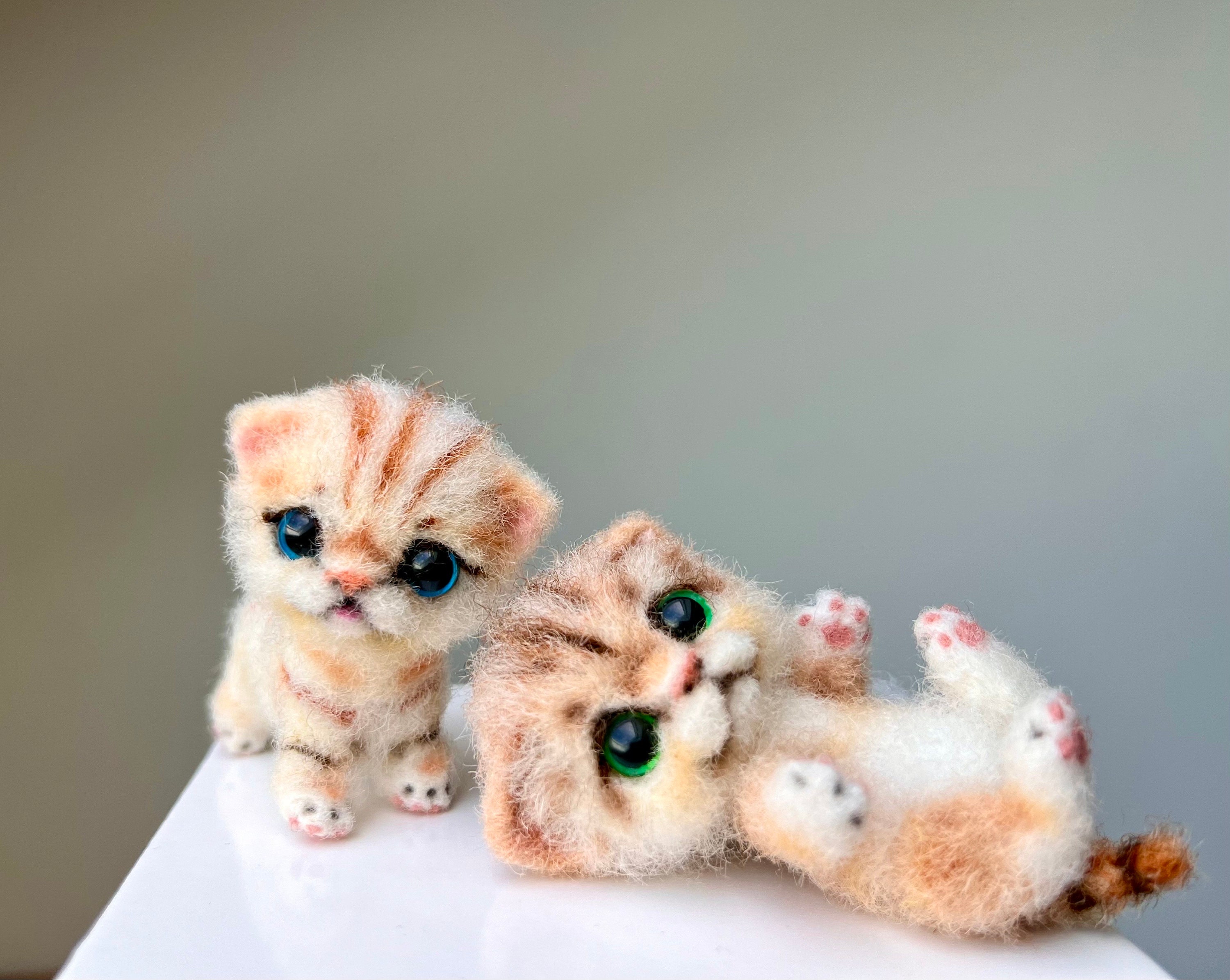 Little Newborn Kitten. Tiny Cute Cat. Needle Felted Miniature Animal ...