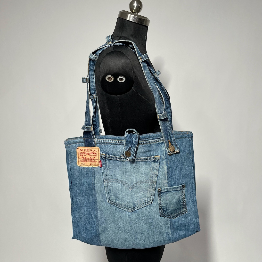 Upcycled Tote Bag, Reworked Bag, Shoulder Bag, Travel Tote Bag ...