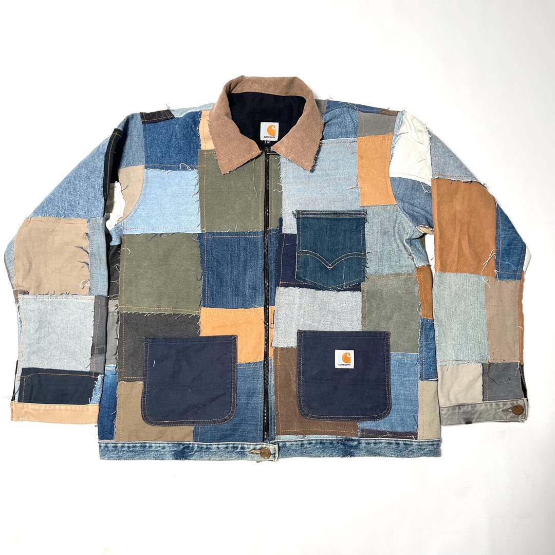 Upcycled Patchwork Chore Jacket, Reworked Jacket, Handmade Jacket ...