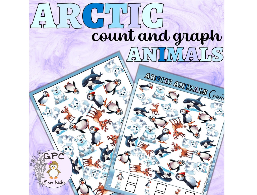 Arctic Animals Math I Spy Printable Worksheets Count and Graph for ...