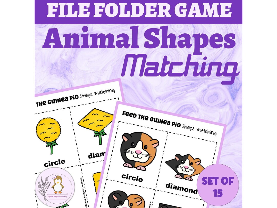 Guinea Pig Shape Matching Game: Preschool Printable (digital Download ...