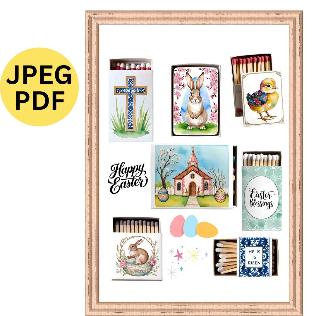 Matchbox Print Chinoiserie Easter Poster. Trendy Matchbox Retro Wall ...