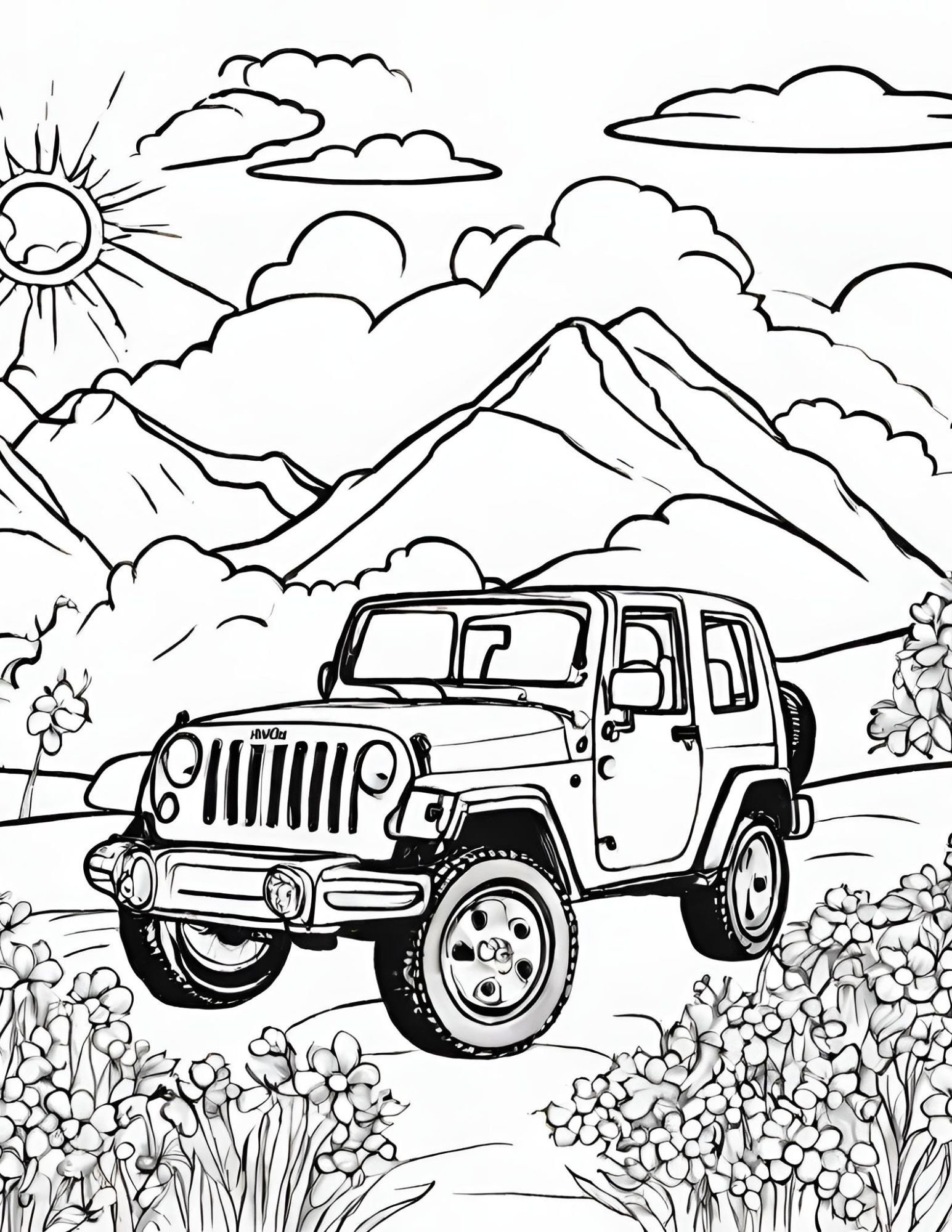 Offroad Rock Crawling Coloring Pages, Digital Print, Kid Worksheet ...