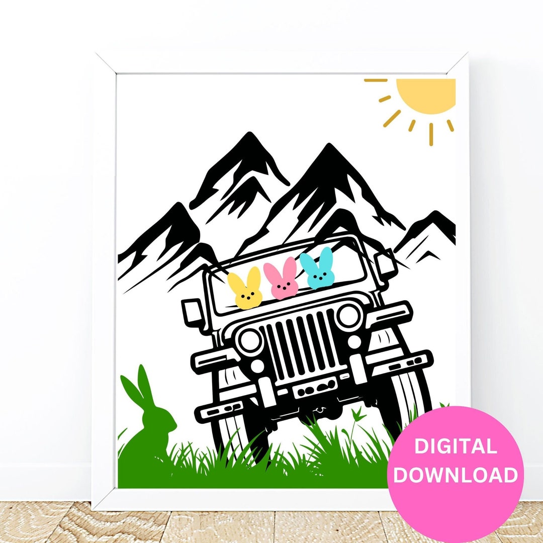 Easter Peep in Jeep Digital Download - Etsy