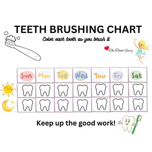 Kids Tooth Fairy Letter, Certificates, Teeth Brushing Chart Digital ...