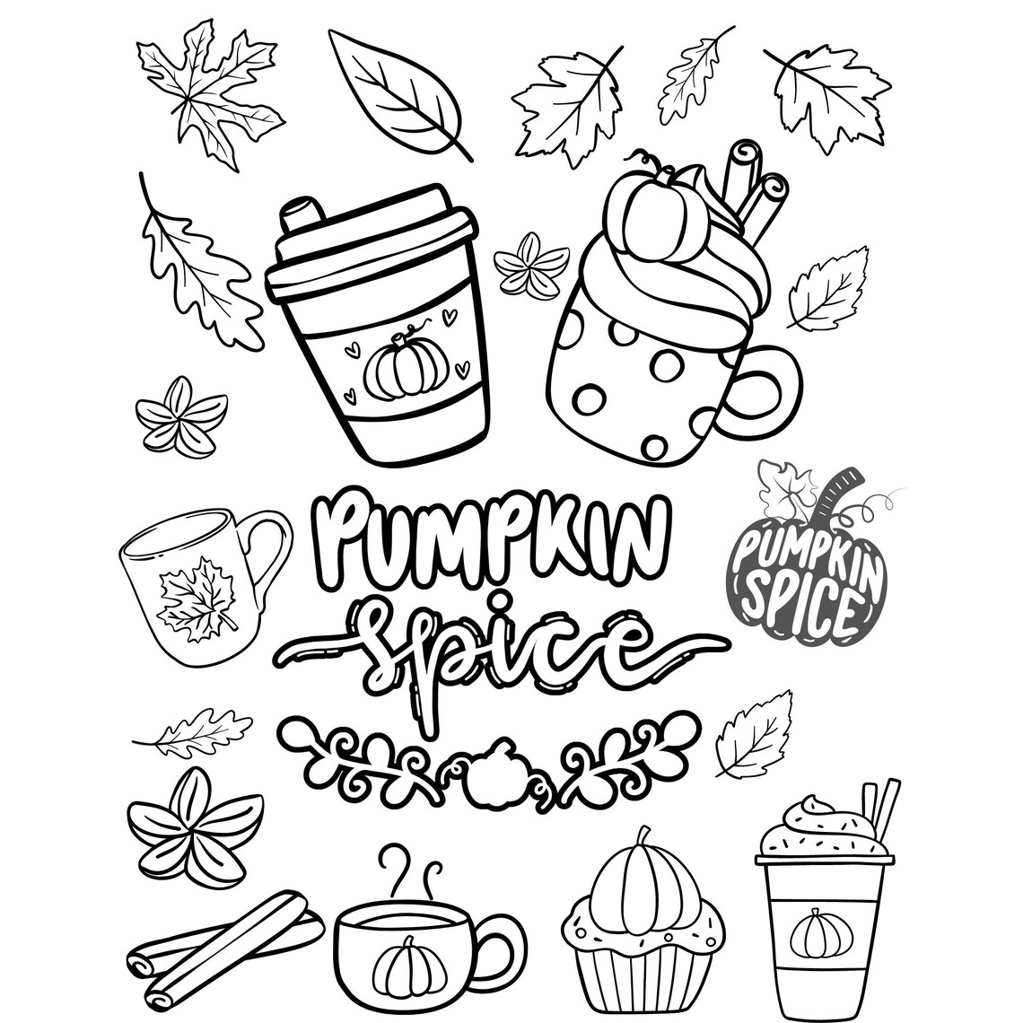 Fall Coloring Pages. 10 Cute Kids Coloring Pages in JPEG Printables ...