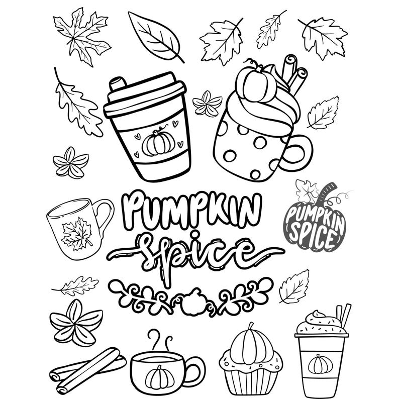 Fall Coloring Pages. 10 Cute Kids Coloring Pages in JPEG Printables ...