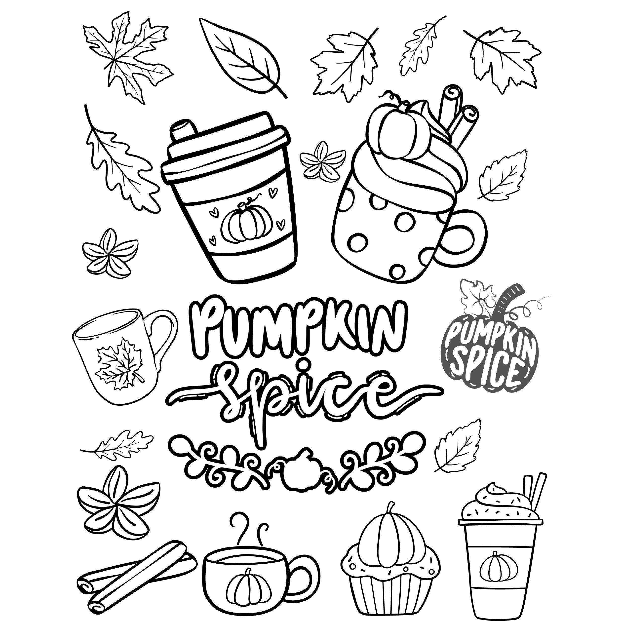 Fall Coloring Pages. 10 Cute Kids Coloring Pages in JPEG Printables ...