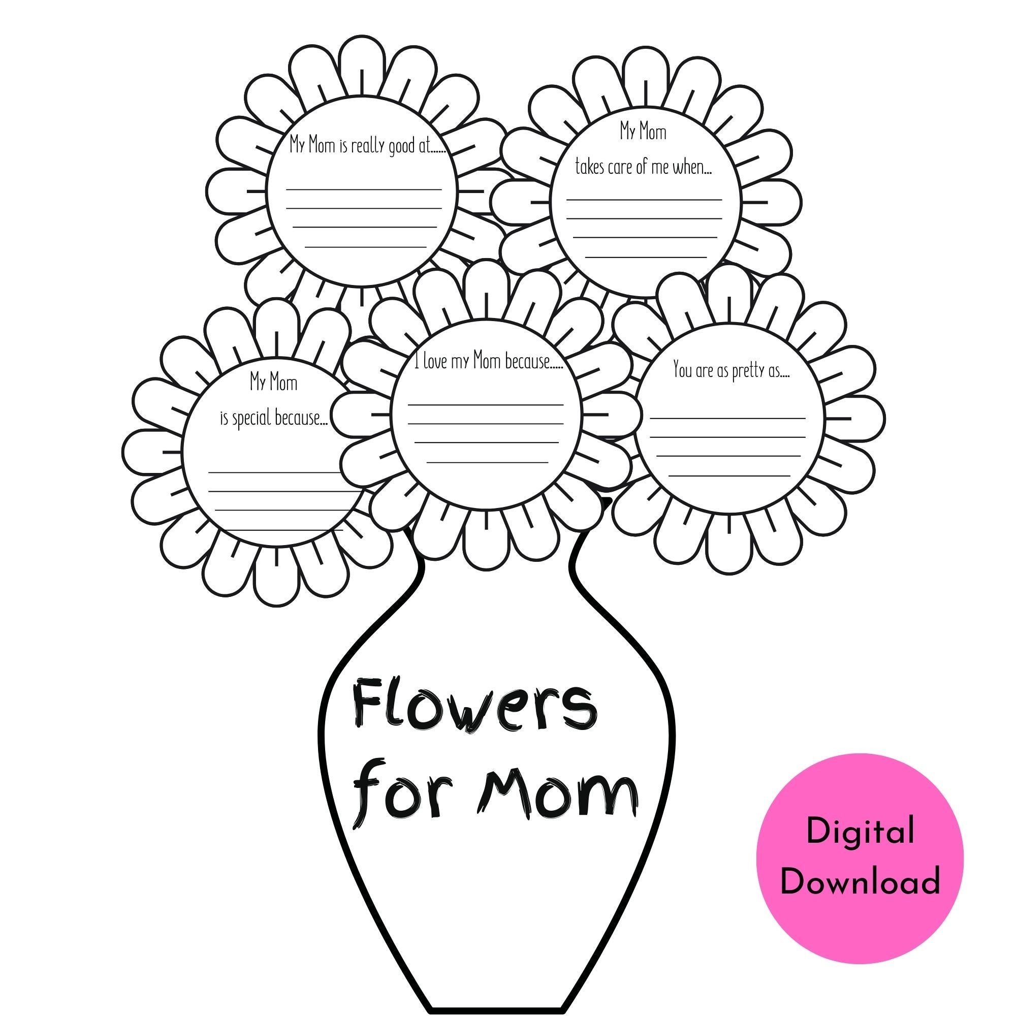 Mothers Day Worksheets for Kids - Etsy