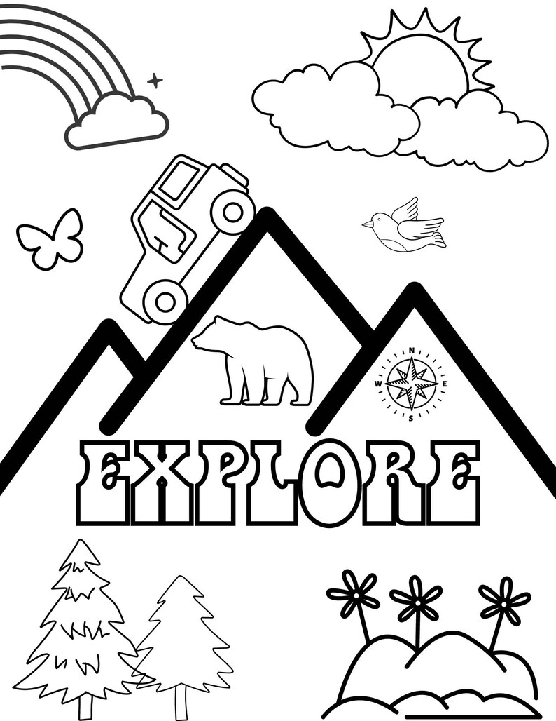Offroad Rock Crawling Coloring Pages, Digital Print, Kid Worksheet ...