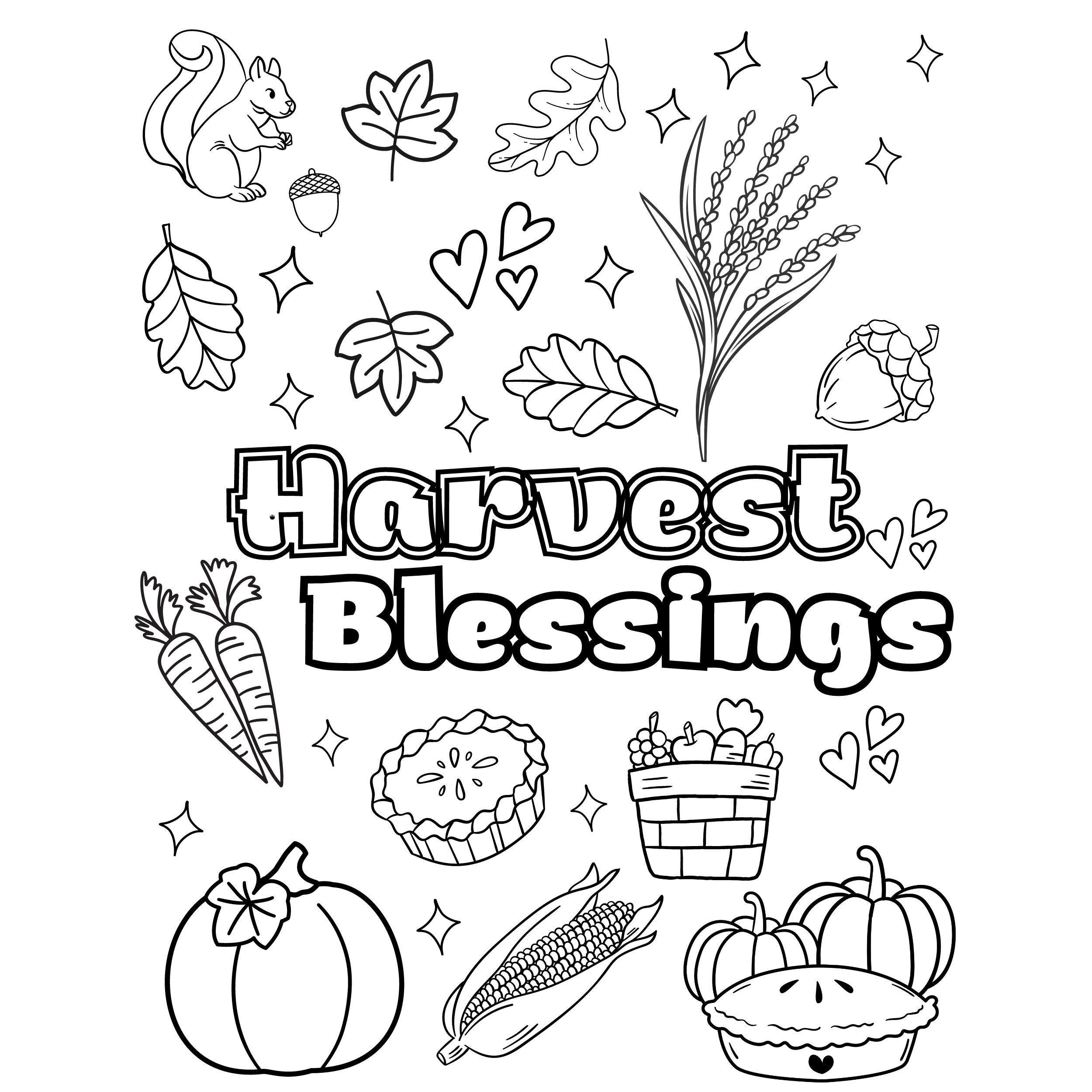 Fall Coloring Pages. 10 Cute Kids Coloring Pages in JPEG Printables ...