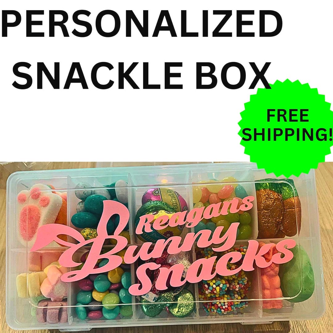 Personalized Easter Candy Filled Snackle Box. Reusable Gift Basket ...