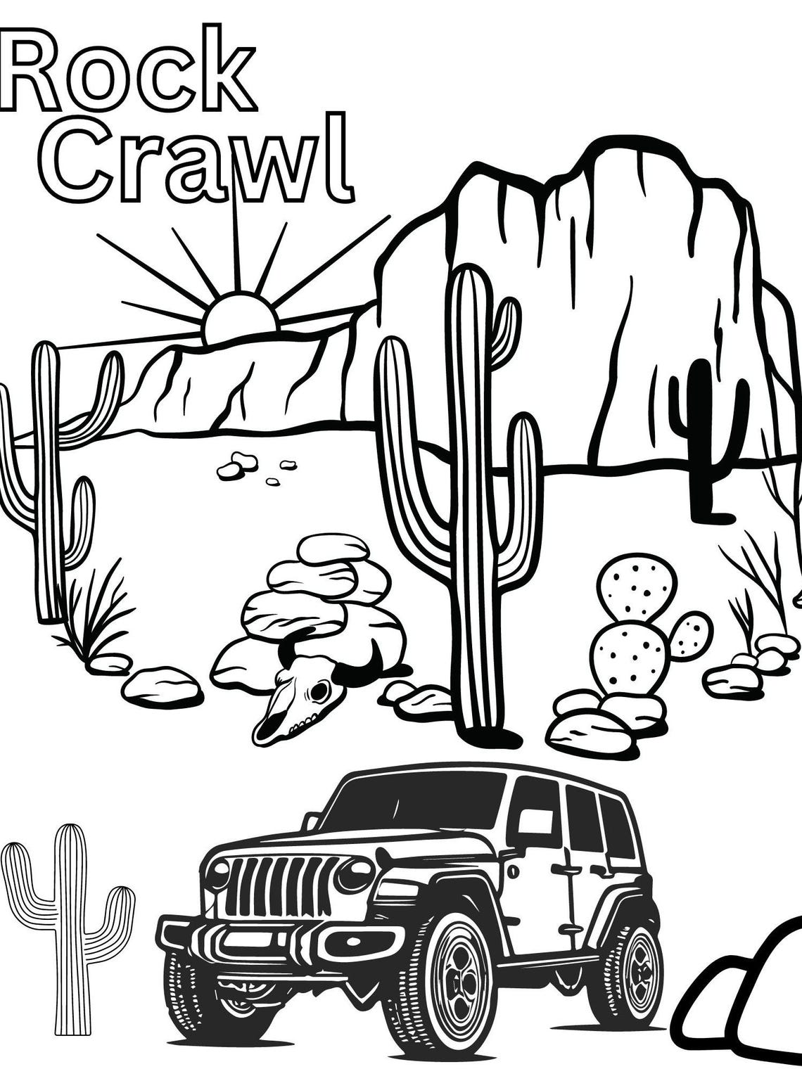 Offroad Rock Crawling Coloring Pages, Digital Print, Kid Worksheet ...