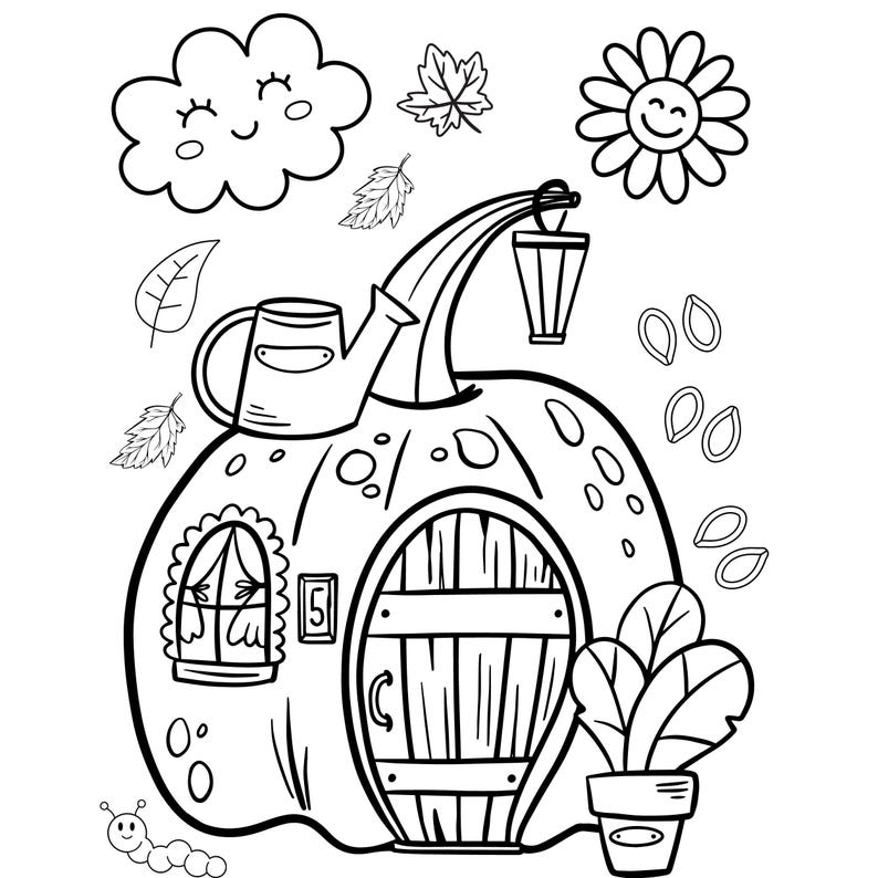 Fall Coloring Pages. 10 Cute Kids Coloring Pages in JPEG Printables ...
