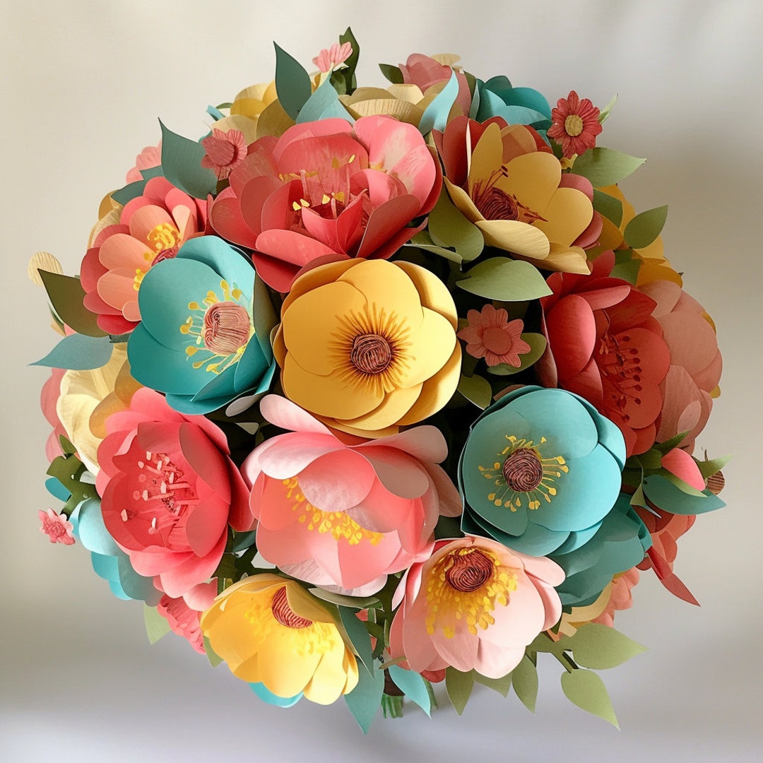 Handmade Paper Flower Bouquet - Etsy