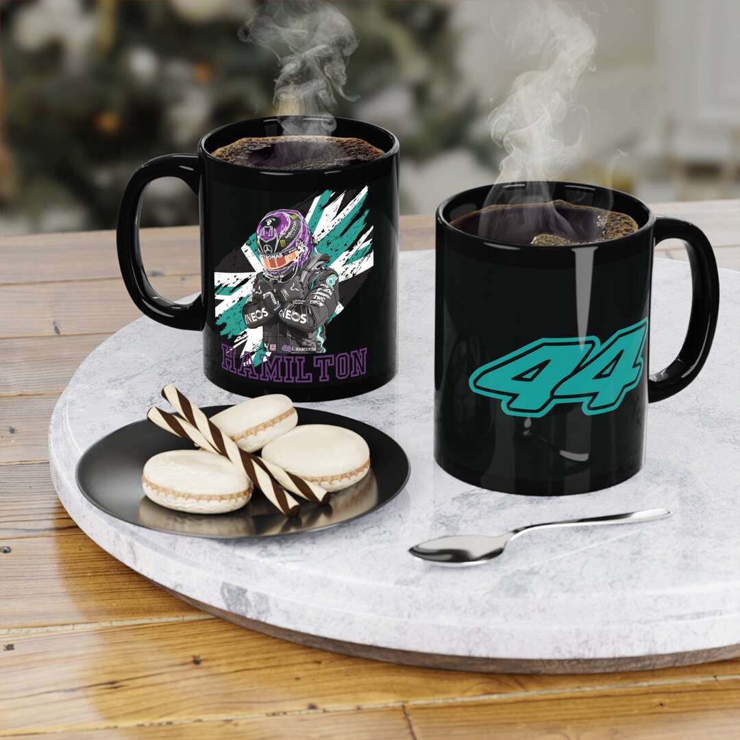Lewis Hamilton Union Jack 44 Black Mug: A Toast to British Racing Glory ...