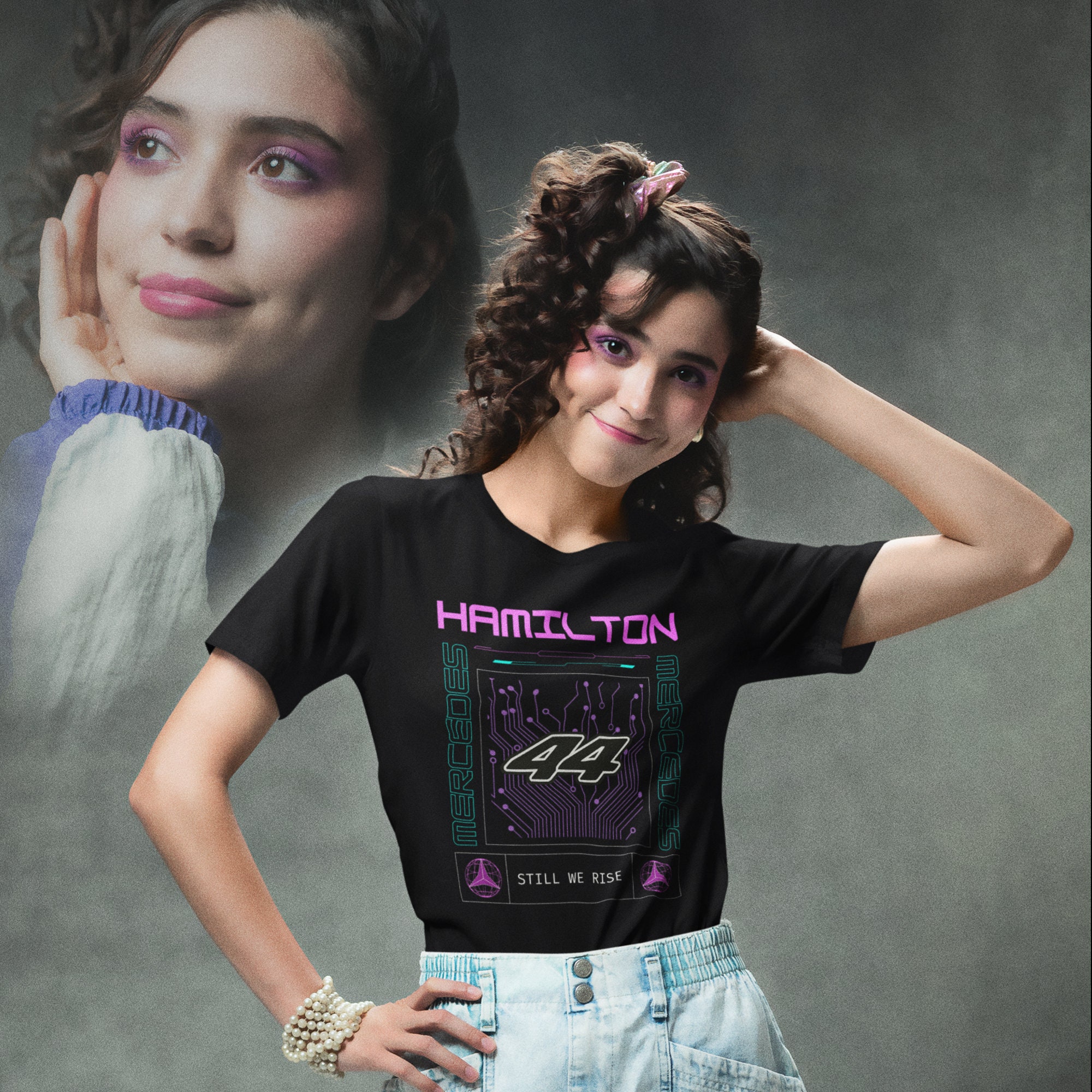 Lewis Hamilton 'retro 44' Unisex Tee: Blend of Vintage Style & Racing ...