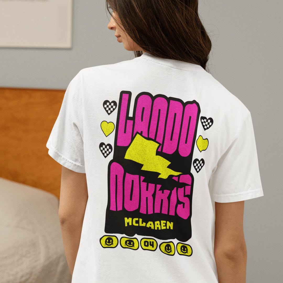 Lando Norris "neon Grid" Unisex Tee, Y2K Racing Aesthetic, Retro ...