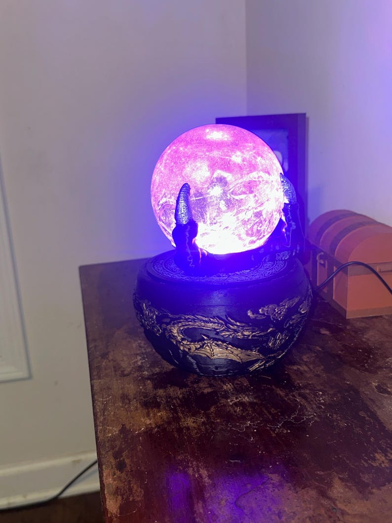 Rotating Crystal Ball Lamp – Handcrafted Fantasy Orb With Color ...