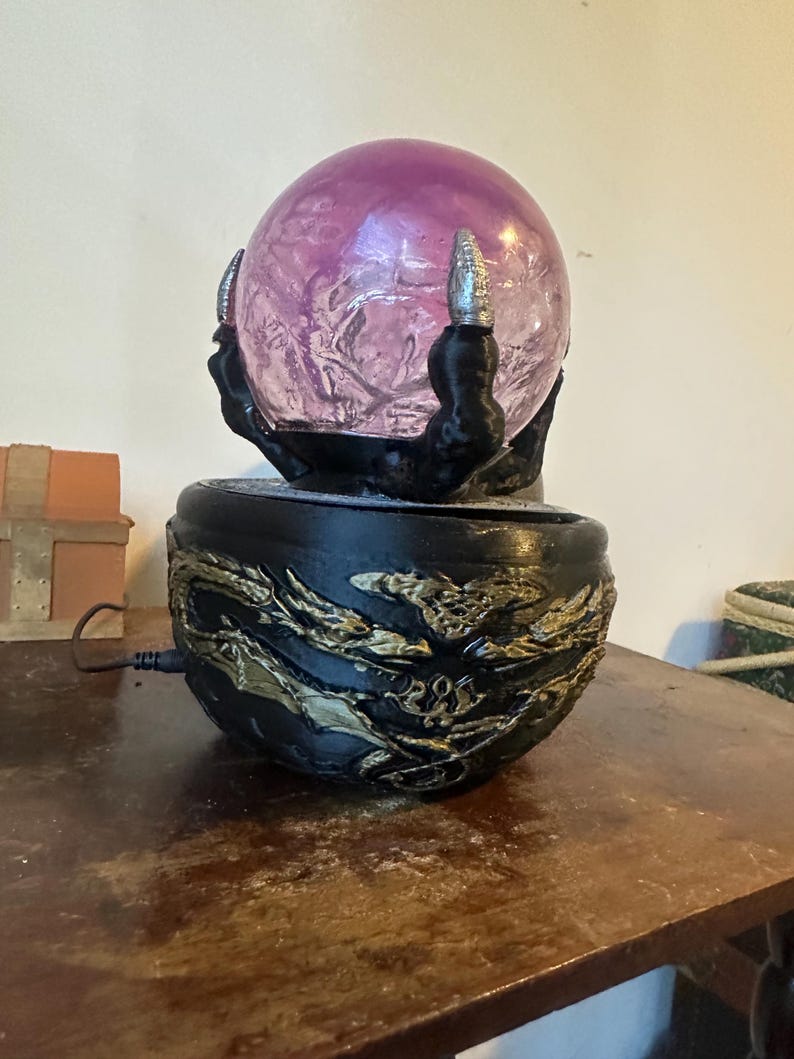 Rotating Crystal Ball Lamp – Handcrafted Fantasy Orb With Color ...