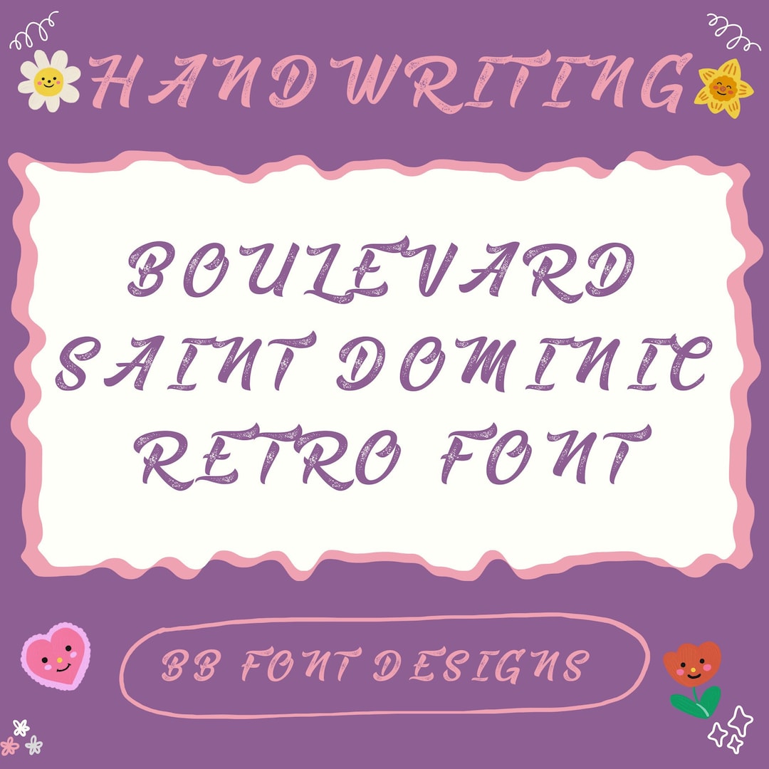 Boulevard Saint Dominic Retro Font, Hand Writing Font, Saint Patricks ...